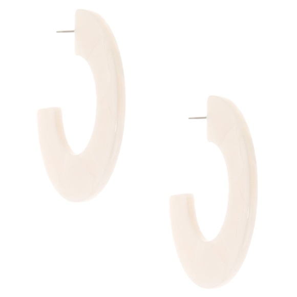 Icing | Jewelry | New Silver 5mm Resin Hoop Earrings White Nwt | Poshmark